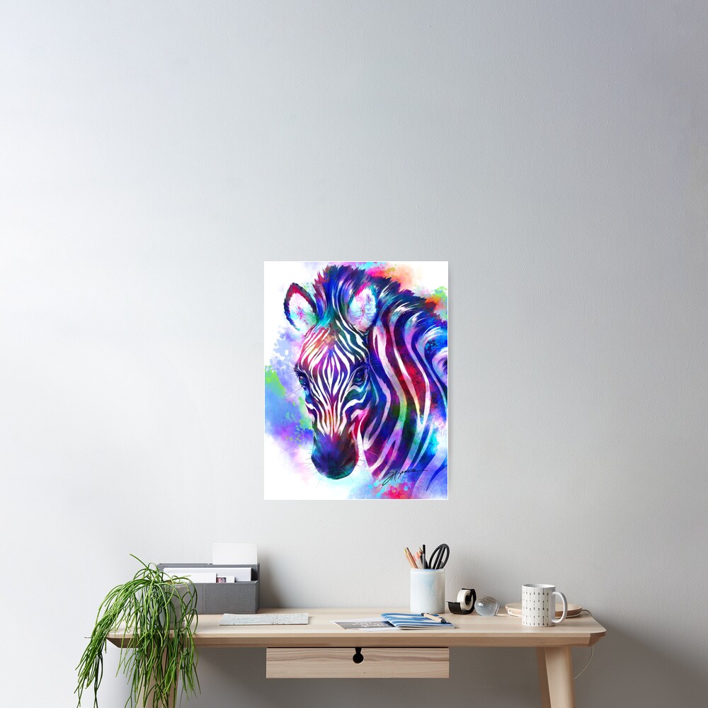 "Color splash - Zebra" Poster for Sale by JA-punkster | Redbubble