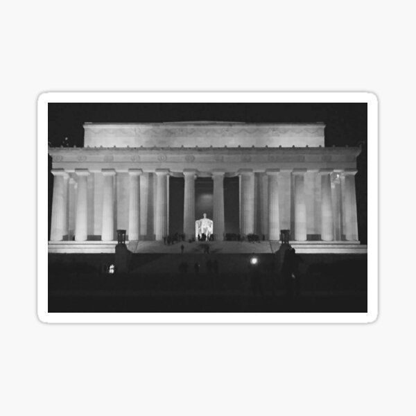 "Black and White Lincoln Memorial" Sticker for Sale by Trickeypics ...