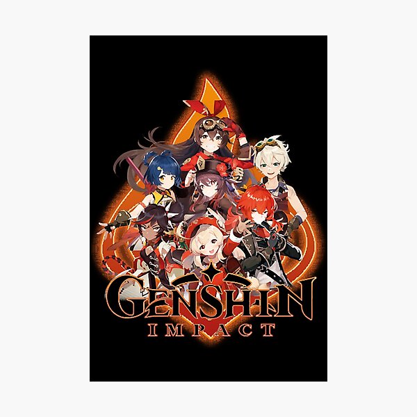 Lámina fotográfica «Personajes de Genshin Impact Pyro» de p3bi3sK8Dc | Redbubble