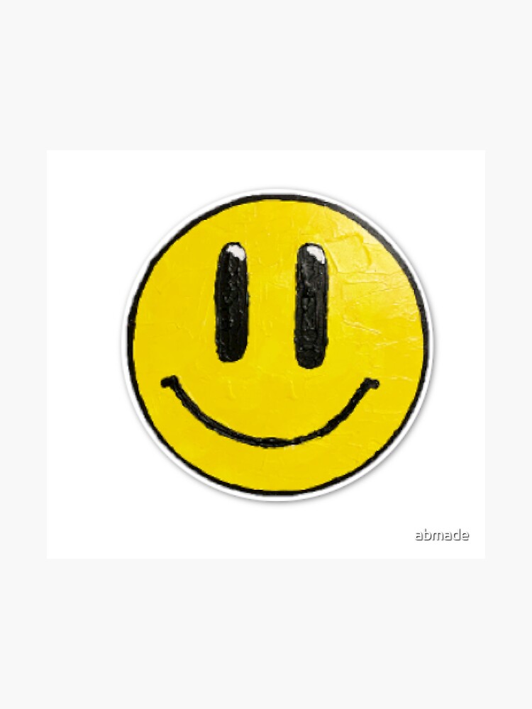 "Vinyl Circle Smiley Face Sticker" Sticker by abmade | Redbubble
