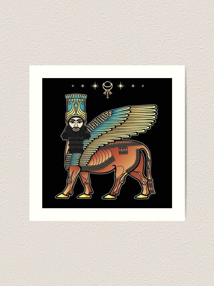 "Animation drawing: image of the Assyrian mythical deity Shedu: a ...