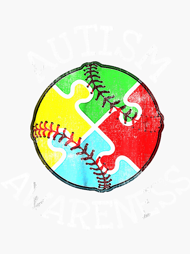 "Autism Awareness Jigsaw Puzzle, Autism Baseball" Sticker by ...