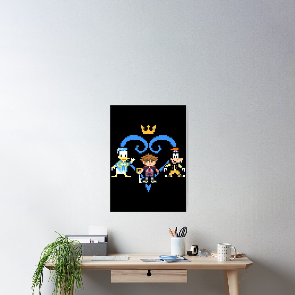 Póster «Kingdom Hearts Sora, Donald Duck & Goofy Pixel Art de 8 bits ...