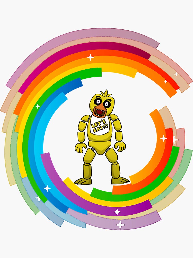 "Colorful FNAF Chica " Sticker by DamyanFalgo | Redbubble