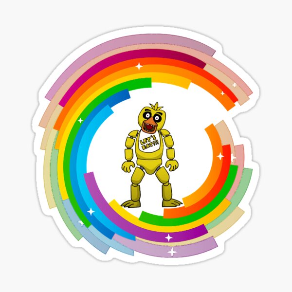 "Colorful FNAF Chica " Sticker by DamyanFalgo | Redbubble