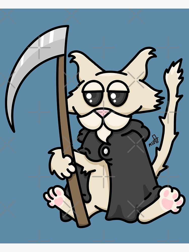 "Grim Reaper Cat - Feline Death" Poster for Sale by MadSkullDesigns ...