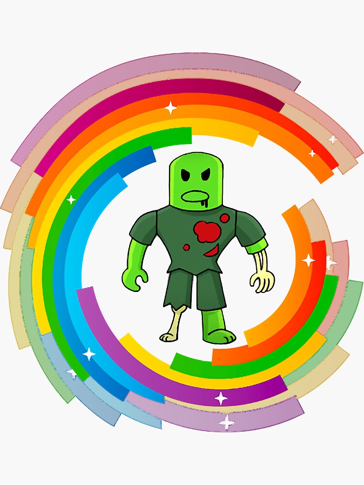 "Colorful Roblox Zombie " Sticker for Sale by DamyanFalgo | Redbubble
