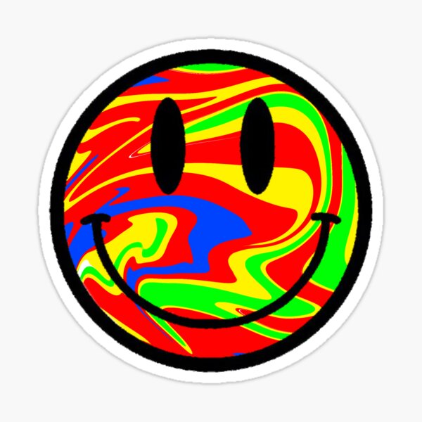 " trippy smiley face" Sticker by kastra05 | Redbubble