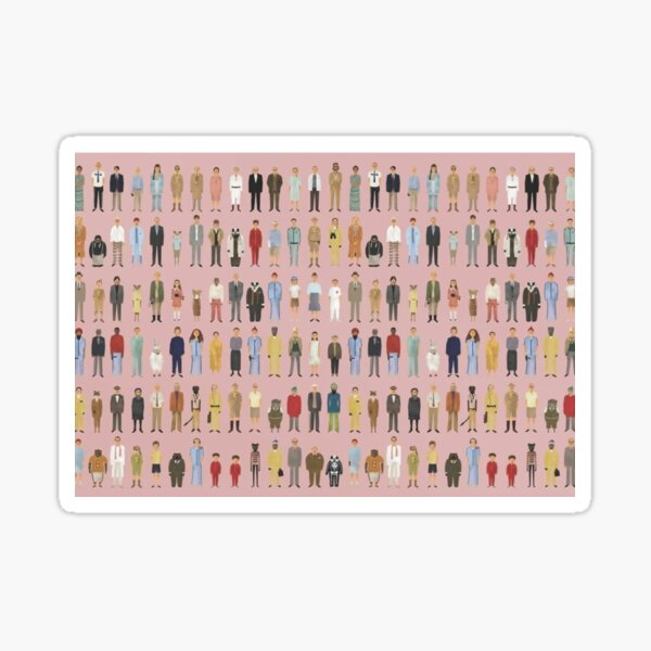 "Wes Anderson movie character| Perfect Gift" Sticker for Sale by ...