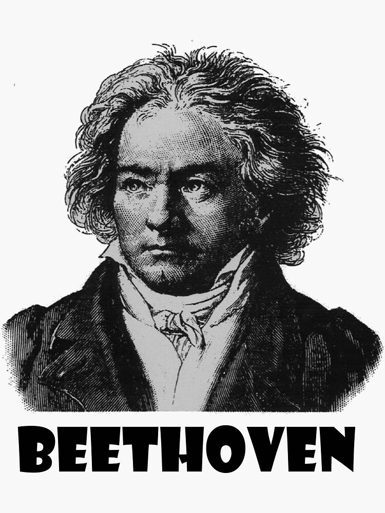 "Beethoven " Sticker by WilloNyx | Redbubble