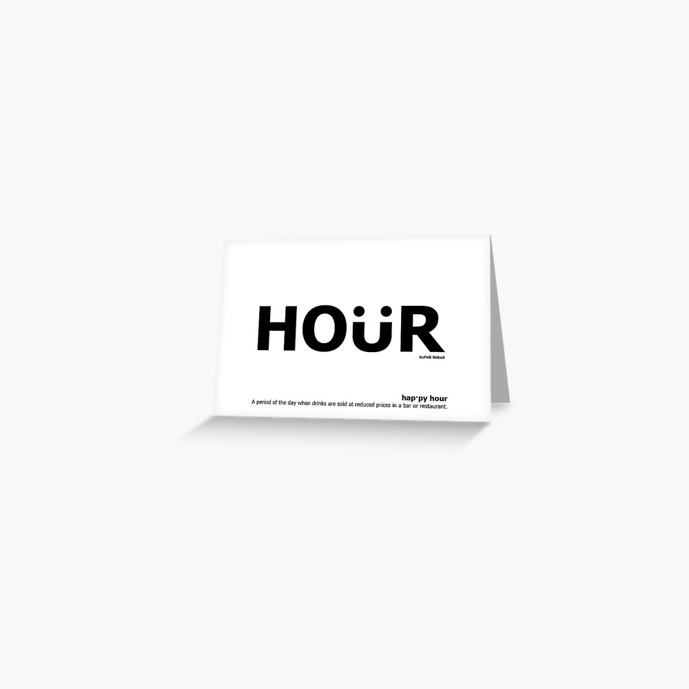 "Happy Hour | Super Rebus | Brain Puzzle" Greeting Card for Sale by ...