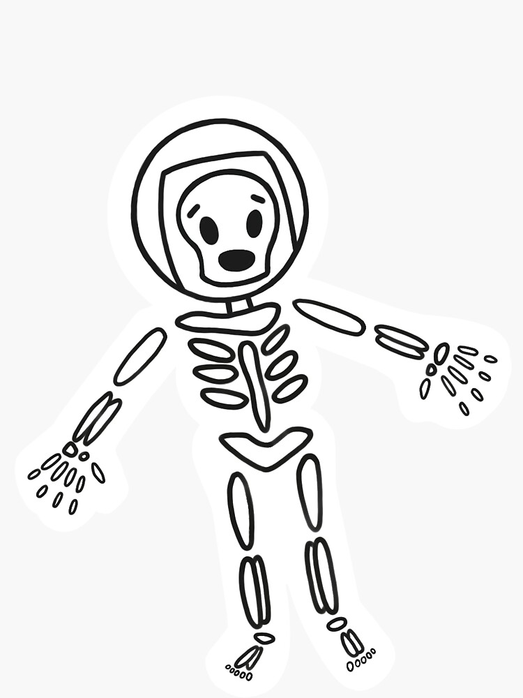 "astro skeleton" Sticker for Sale by grim-designs | Redbubble
