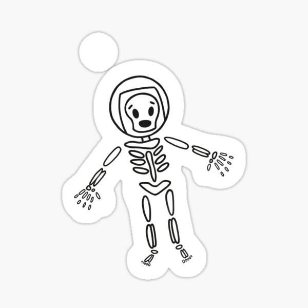 "astro skeleton" Sticker for Sale by grim-designs | Redbubble