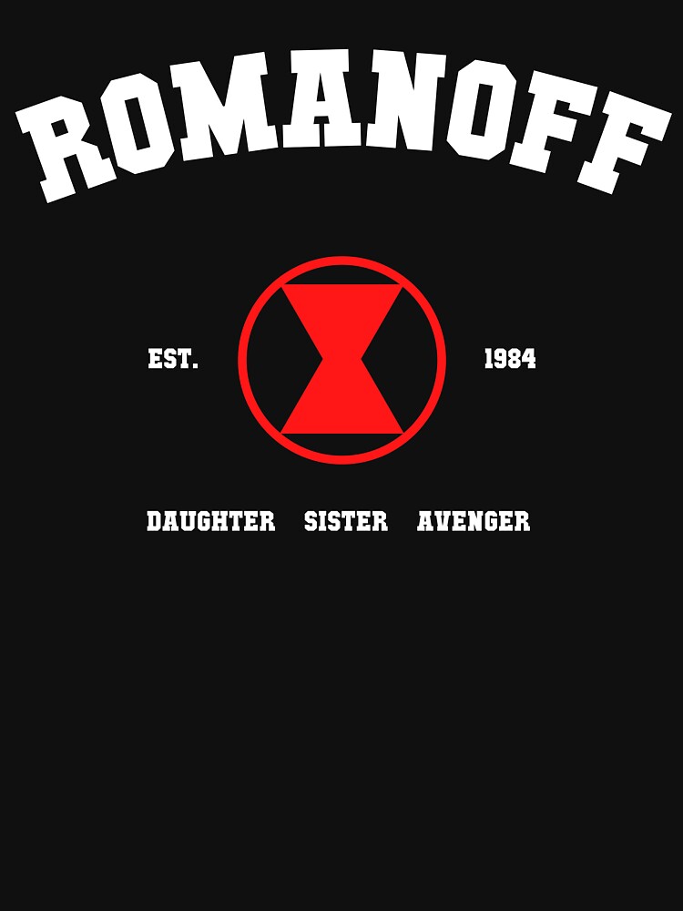 "Romanoff Est. 1984 Widow Tribute" T-shirt for Sale by Supermundane ...