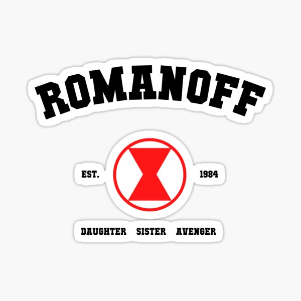 "Romanoff Est. 1984 Widow Tribute" Sticker for Sale by Supermundane ...