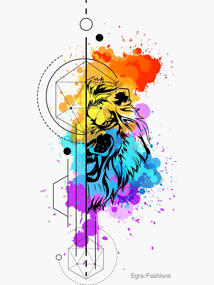 "Lion tattoo sticker art" Sticker for Sale by Egra-Fashions | Redbubble