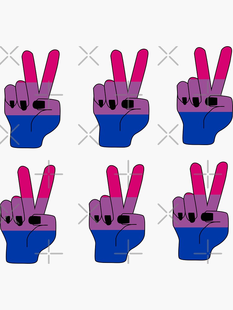 "Bisexual Hand Sign from TikTok" Sticker for Sale by heyitsIrish ...