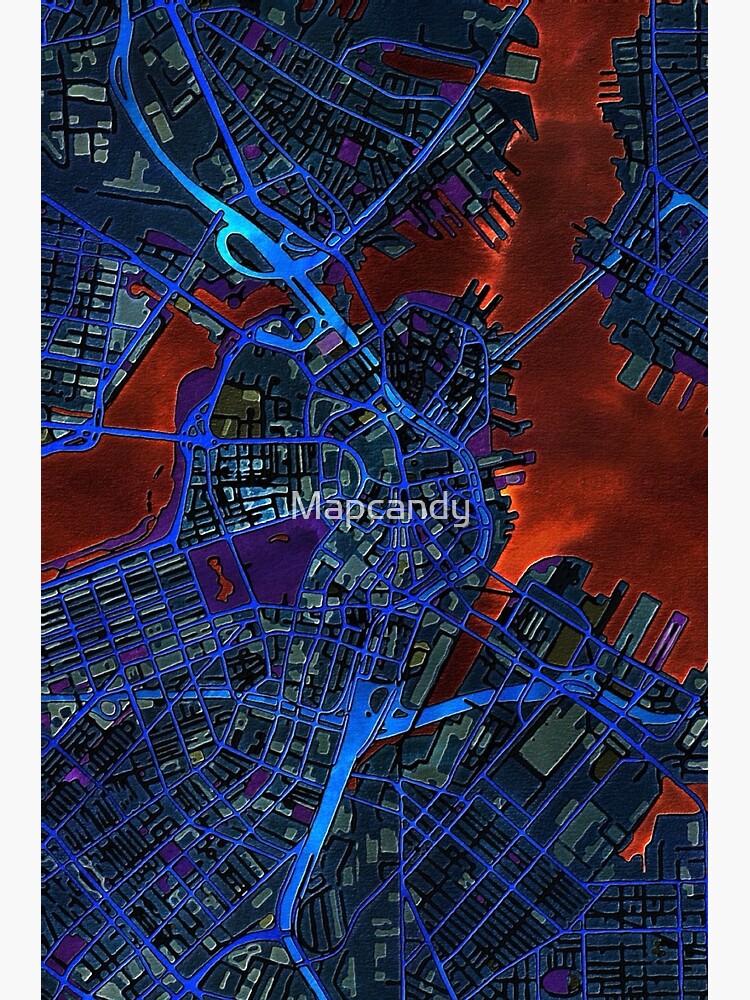 "Boston city map dark" Poster for Sale by Mapcandy | Redbubble