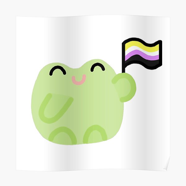"Non-Binary Pride Frog" Poster by Strawb-milk | Redbubble
