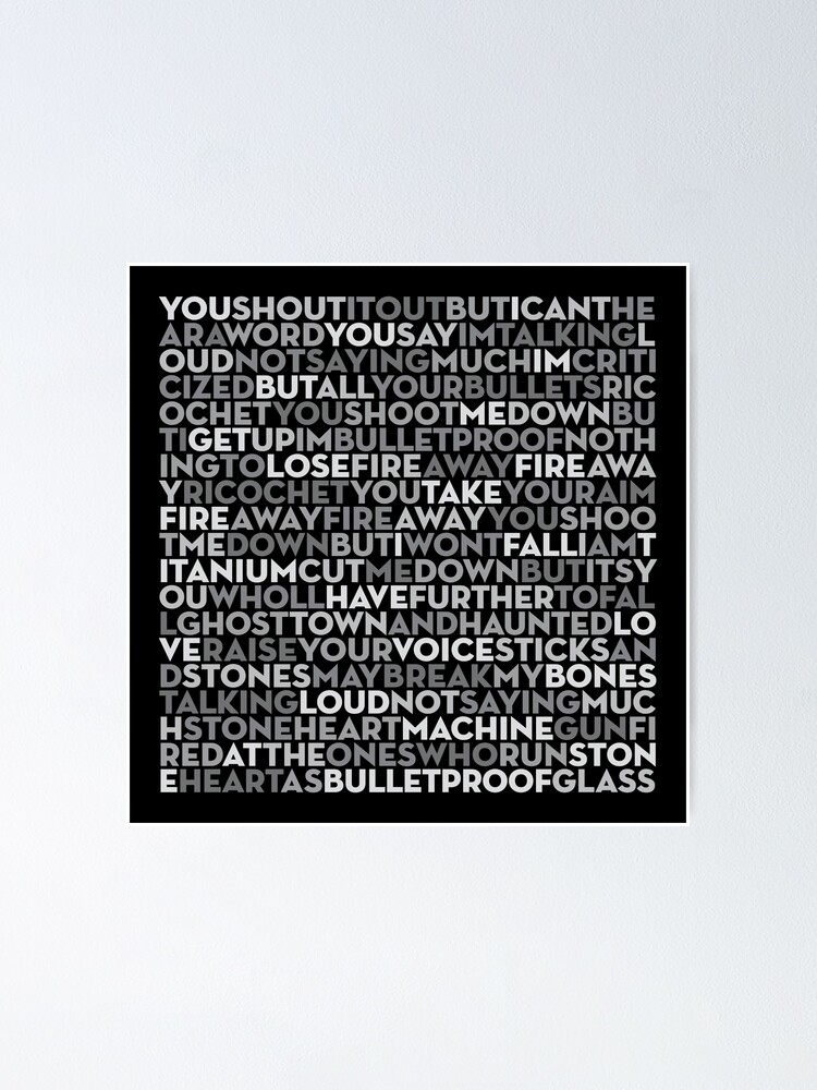 "Titanium - David Guetta & Sia (lyrics) v.2" Poster by x1brett | Redbubble
