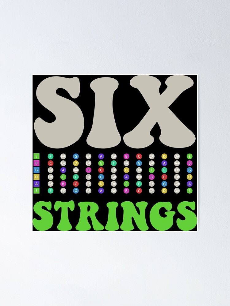 "Six Strings Design for Guitar Players" Poster by eTees0609 | Redbubble