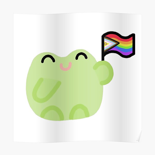 "Progress Pride Frog" Poster for Sale by Strawb-milk | Redbubble