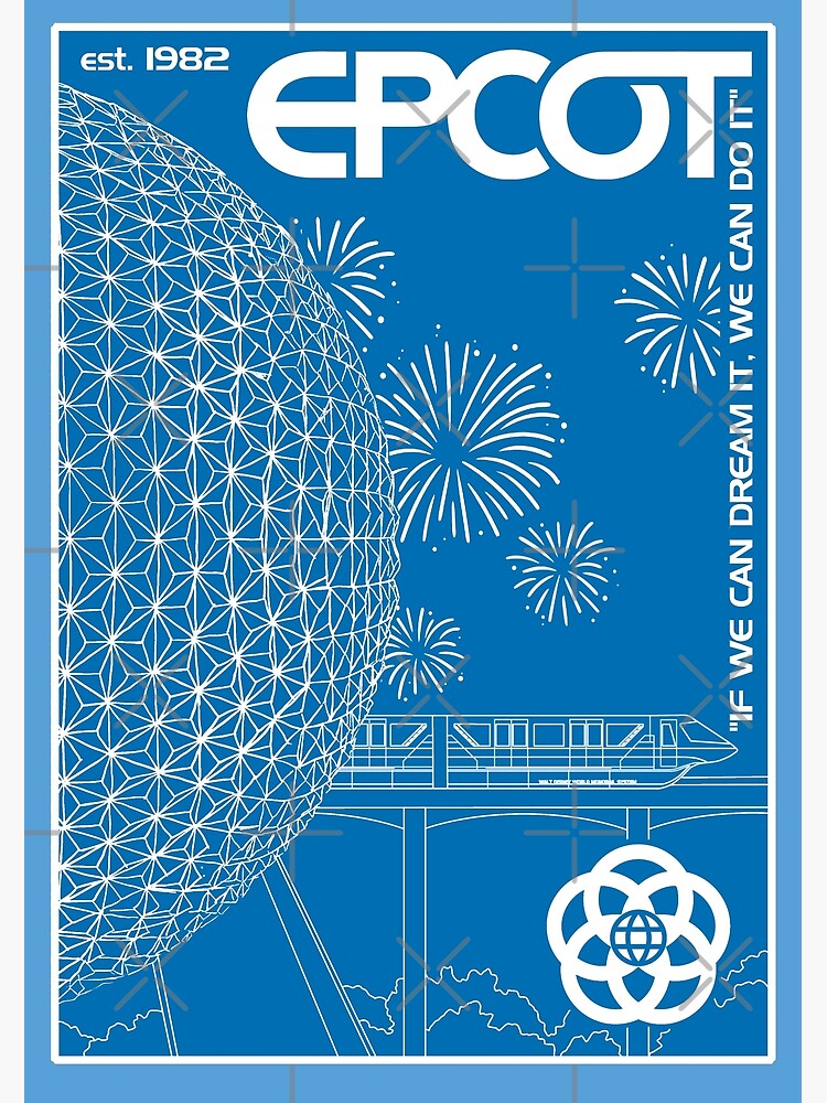 " Epcot Center Blueprint" Poster by ClemCatCreation | Redbubble