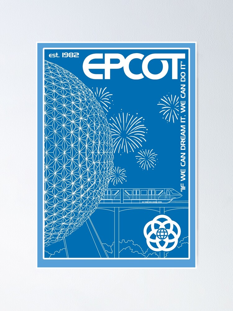 " Epcot Center Blueprint" Poster by ClemCatCreation | Redbubble