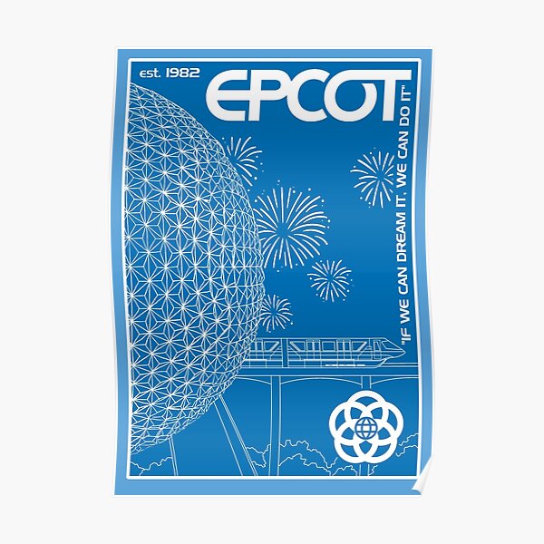 " Epcot Center Blueprint" Poster by ClemCatCreation | Redbubble