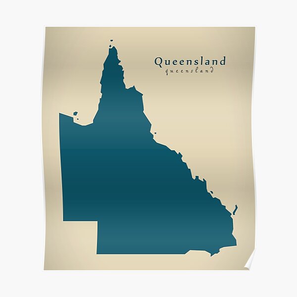 "Modern Map - Queensland division map Australia AU" Poster by ...