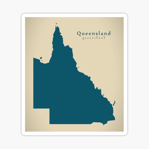 "Modern Map - Queensland division map Australia AU" Sticker for Sale by ...