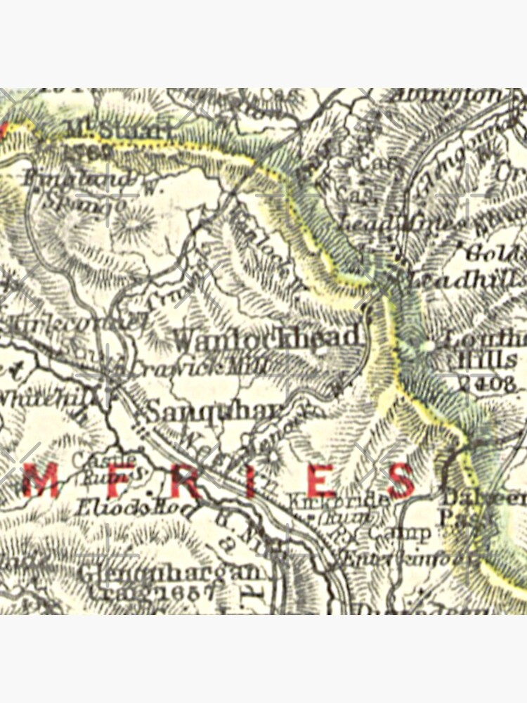 "WANLOCKHEAD & surrounding area map 1899" Sticker for Sale by ...