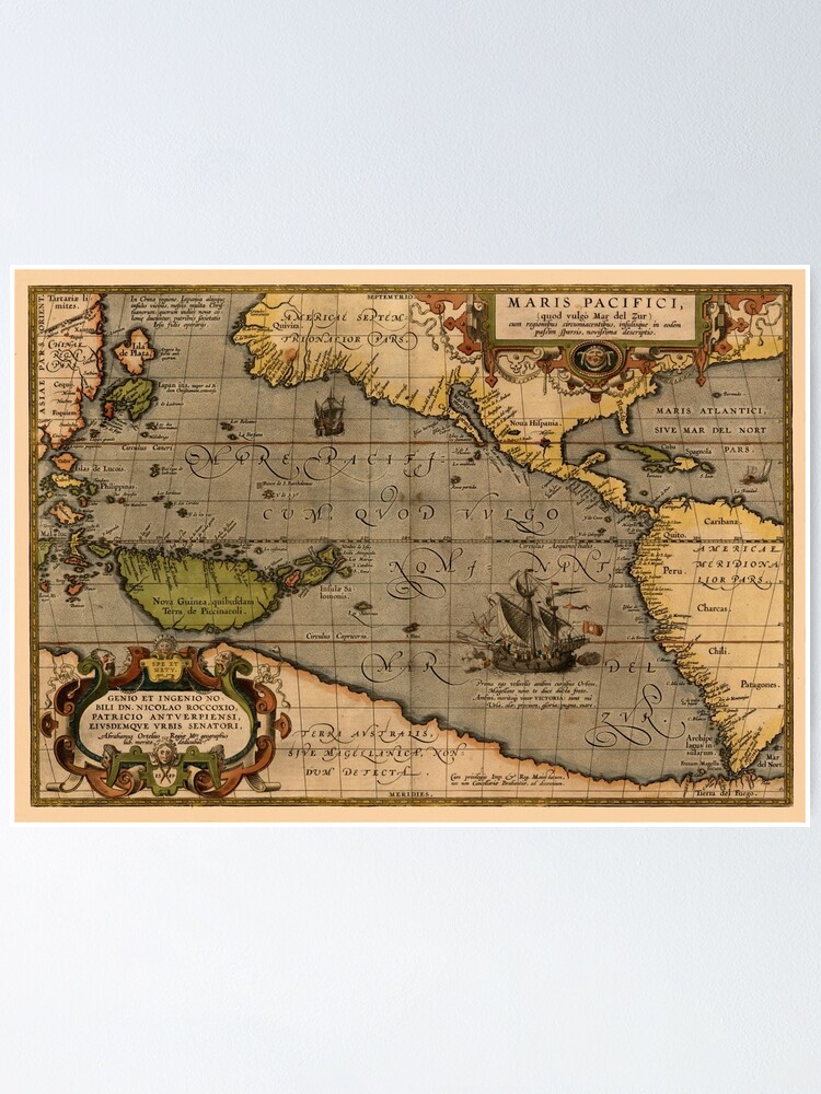 "Map Of Pacific Ocean 1589" Poster for Sale by mollyfare | Redbubble