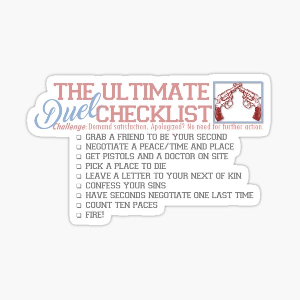 "duels are dumb and immature " Sticker for Sale by marydorotan | Redbubble
