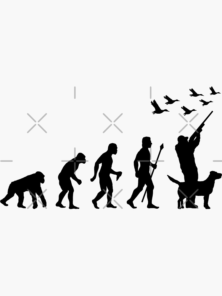"Duck Hunting Evolution Of Man Funny Silhouette" Sticker for Sale by ...