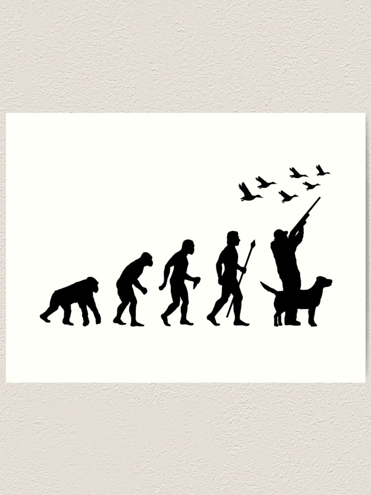 "Duck Hunting Evolution Of Man Funny Silhouette" Art Print by ...