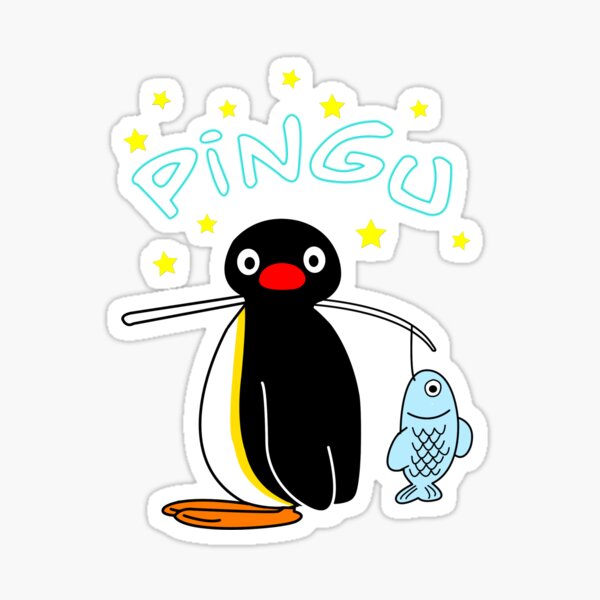 "Pingu Fishing" Sticker for Sale by pingoshop | Redbubble