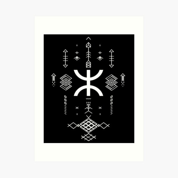 "Amazigh Berber Pattern Tifinagh, Yaz Imazighen Symbol" Art Print for ...