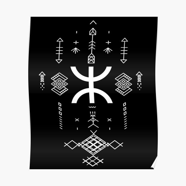 "Amazigh Berber Pattern Tifinagh, Yaz Imazighen Symbol" Poster for Sale ...
