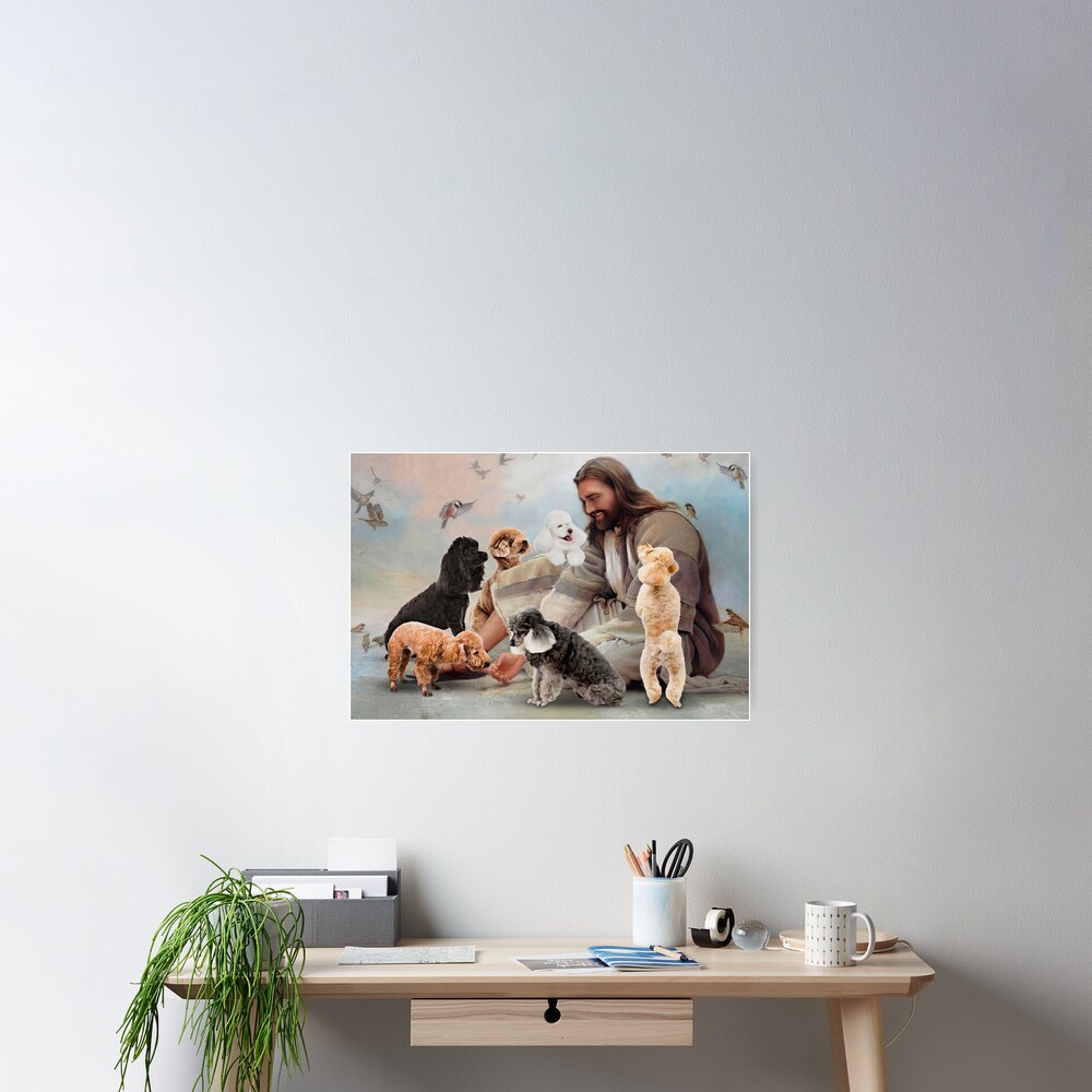 "God surrounded by Poodle angels Gift for you - Jesus Poodle Dog - God ...
