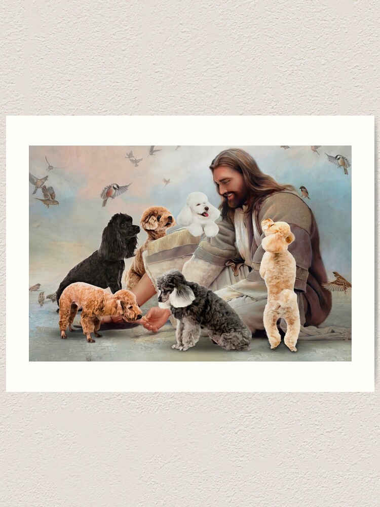 "God surrounded by Poodle angels Gift for you - Jesus Poodle Dog - God ...