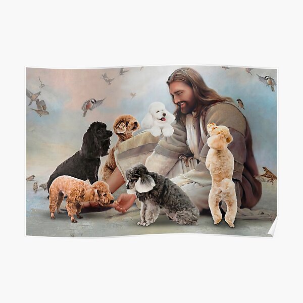 "God surrounded by Poodle angels Gift for you - Jesus Poodle Dog - God ...