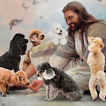 "God surrounded by Poodle angels Gift for you - Jesus Poodle Dog - God ...