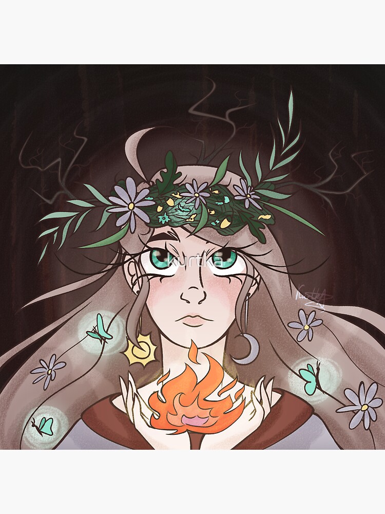 "Litha Fire Girl" Sticker for Sale by kurtka | Redbubble