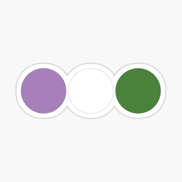 "Genderqueer Pride Flag Simple Color Circle Design" Sticker by ...
