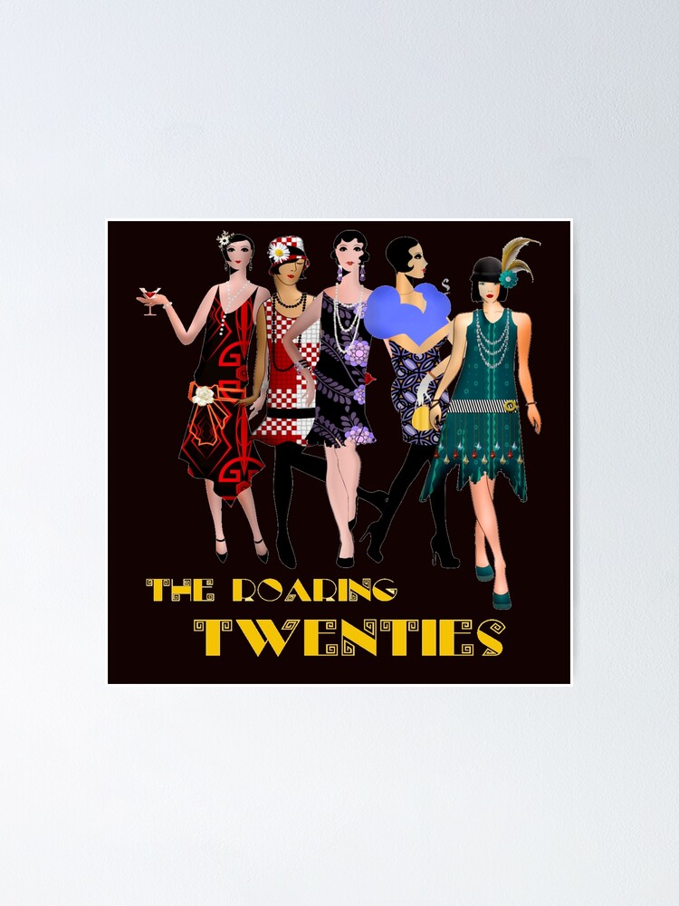 "Roaring 20s Flapper Girls " Poster by joseech | Redbubble