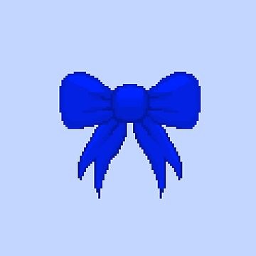 "Pixel Blue Bow" Poster for Sale by StormyThings | Redbubble