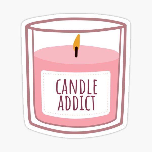 " candle addict - aesthetic pink scented candle" Sticker for Sale by ...
