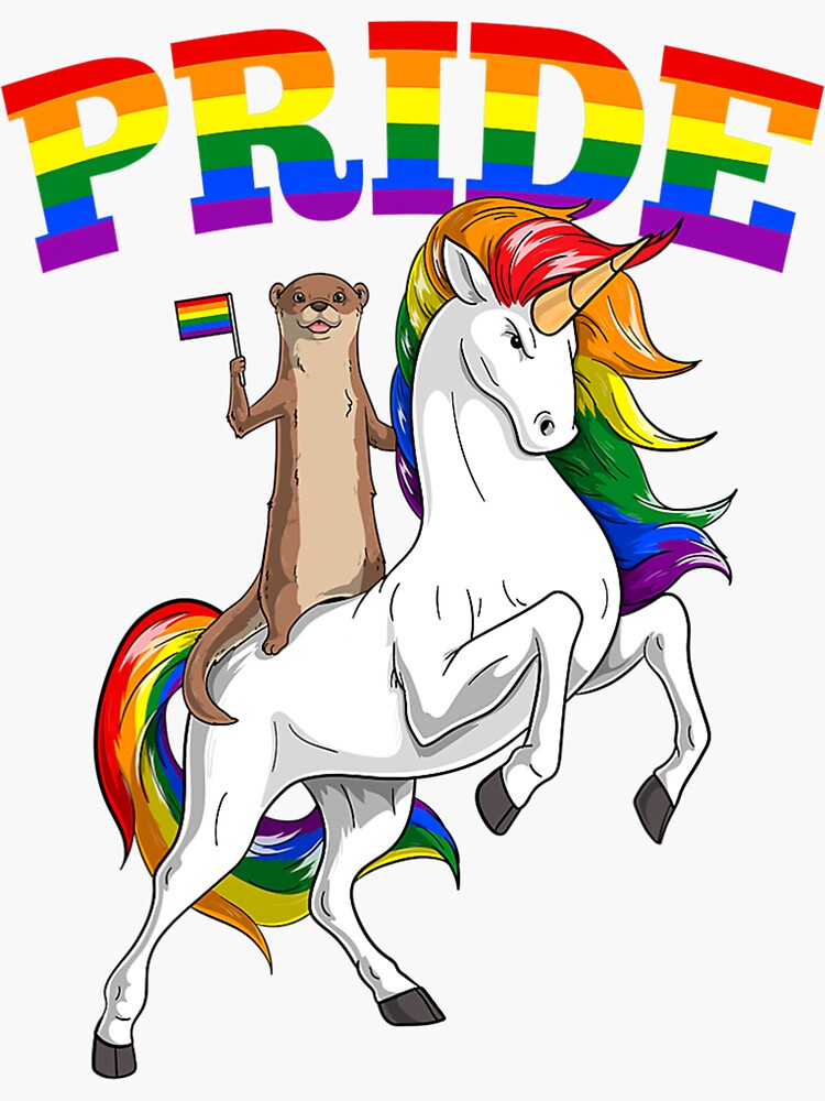 "Lgbt Sea Otter Unicorn Gay Pride Rainbow Lgbtq" Sticker for Sale by ...