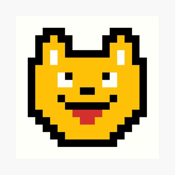 "Golden Retriever Pixel Art Looking up Cute" Art Print by CornelSmith ...